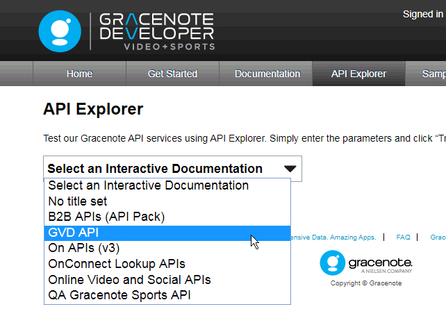 Using the GVD API Explorer